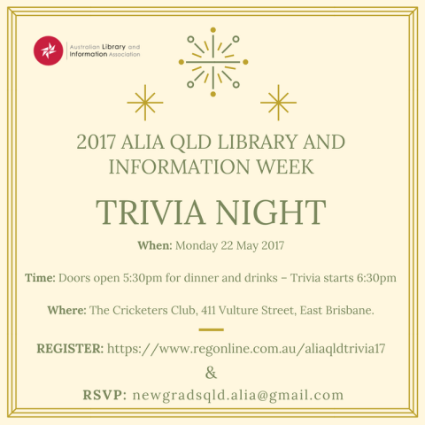 Brisbane – 2017 ALIA QLD Library and Information Week Trivia Night! | ALIA